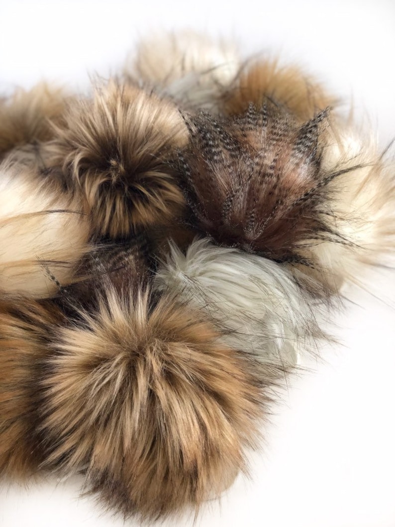 BULK ORDER 50 Poms- Faux Fur Pom Pom/tan/brown/beige/silver/large ...