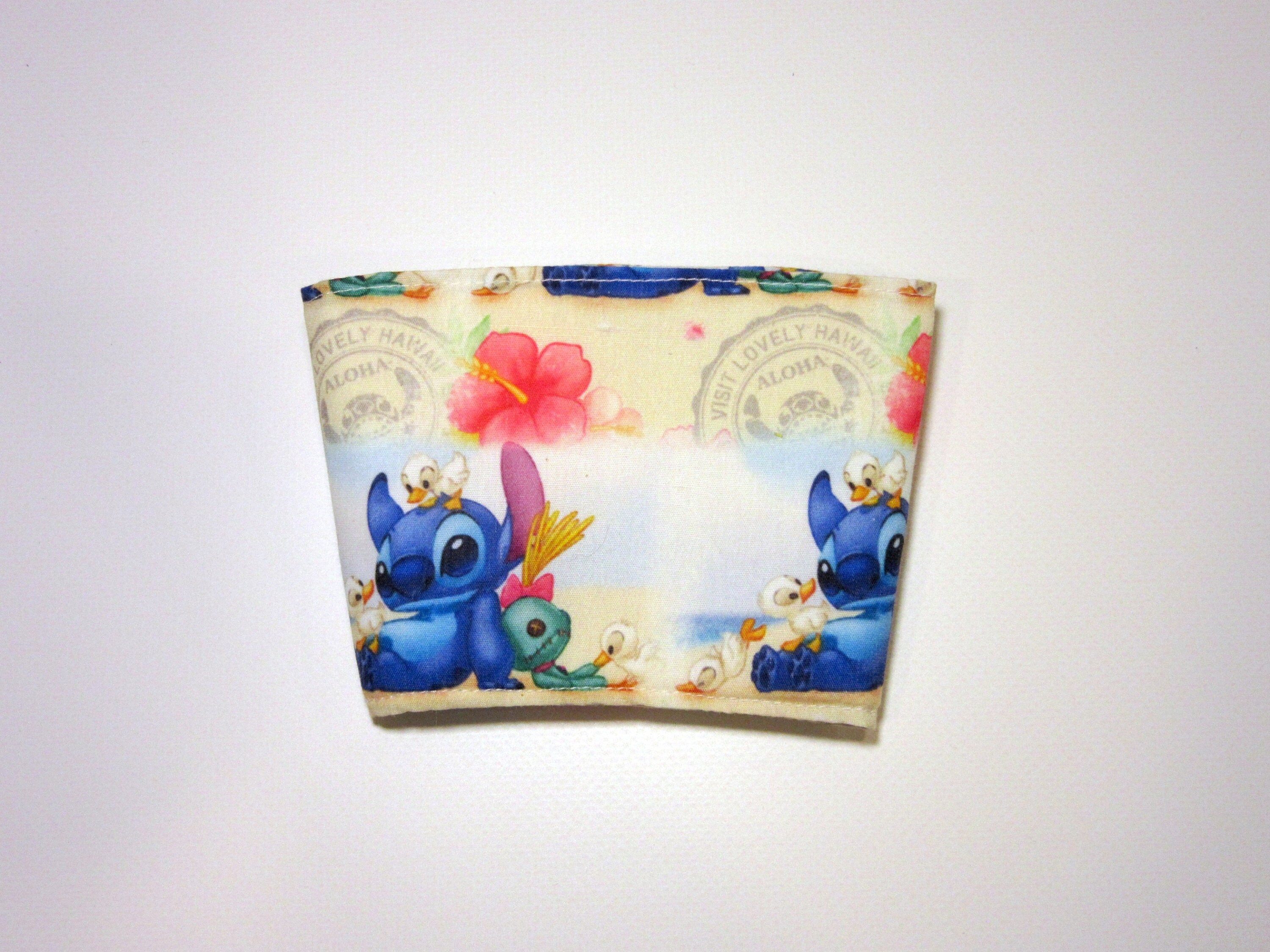 Stitch and Scrump Beach Day Fabric Reusable Coffee Cozy Sleeve. Lilo ...