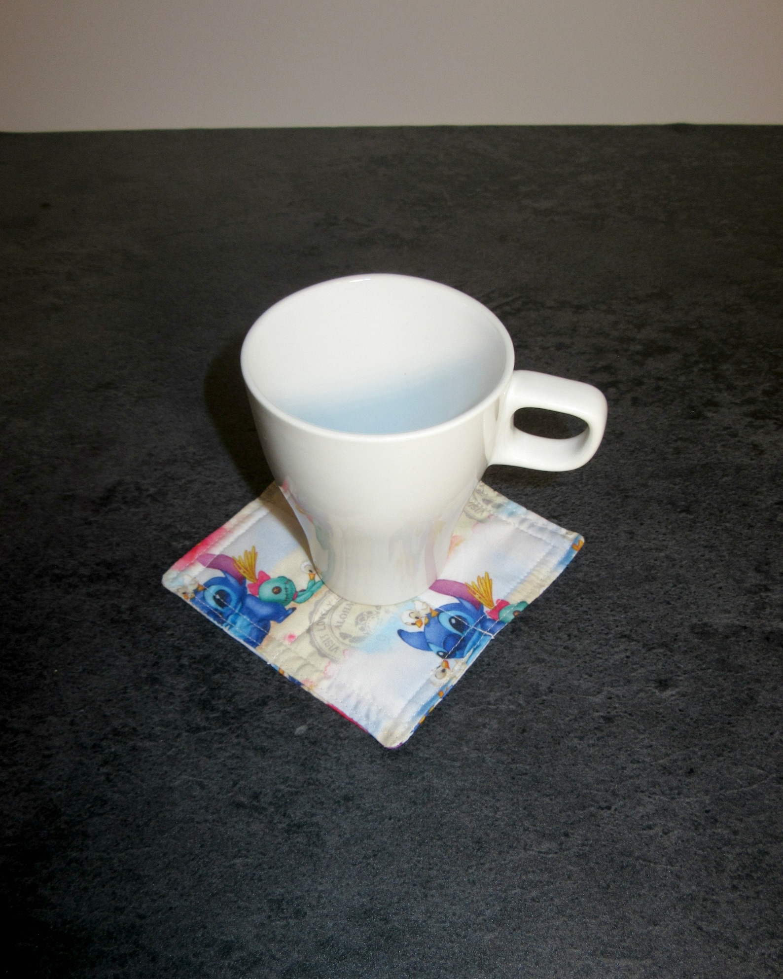 Stitch and Scrump Beach Day Fabric Coffee Coaster. Lilo and Stitch ...