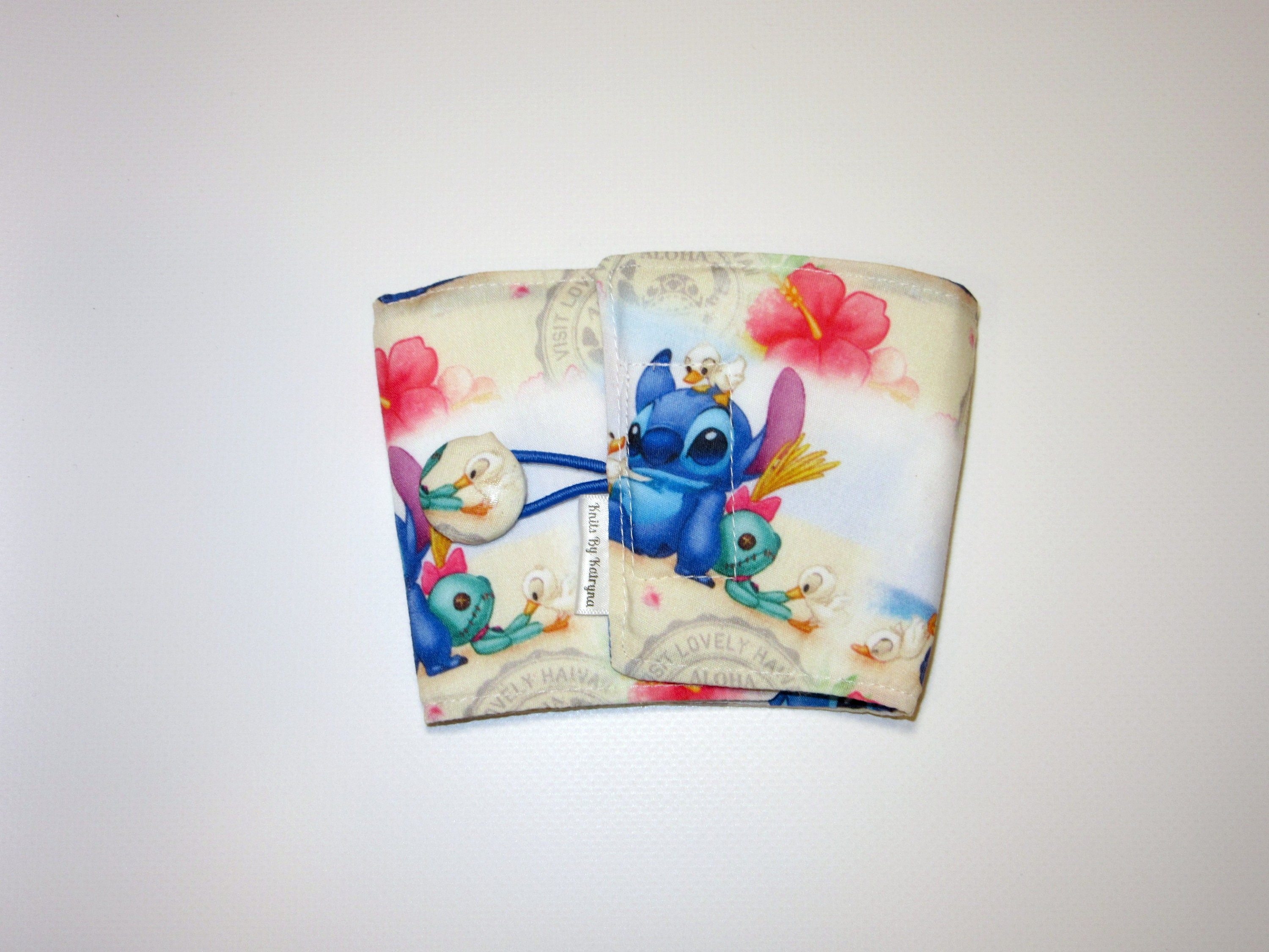 Stitch and Scrump Beach Day Fabric Reusable Coffee Cozy Sleeve. Lilo ...