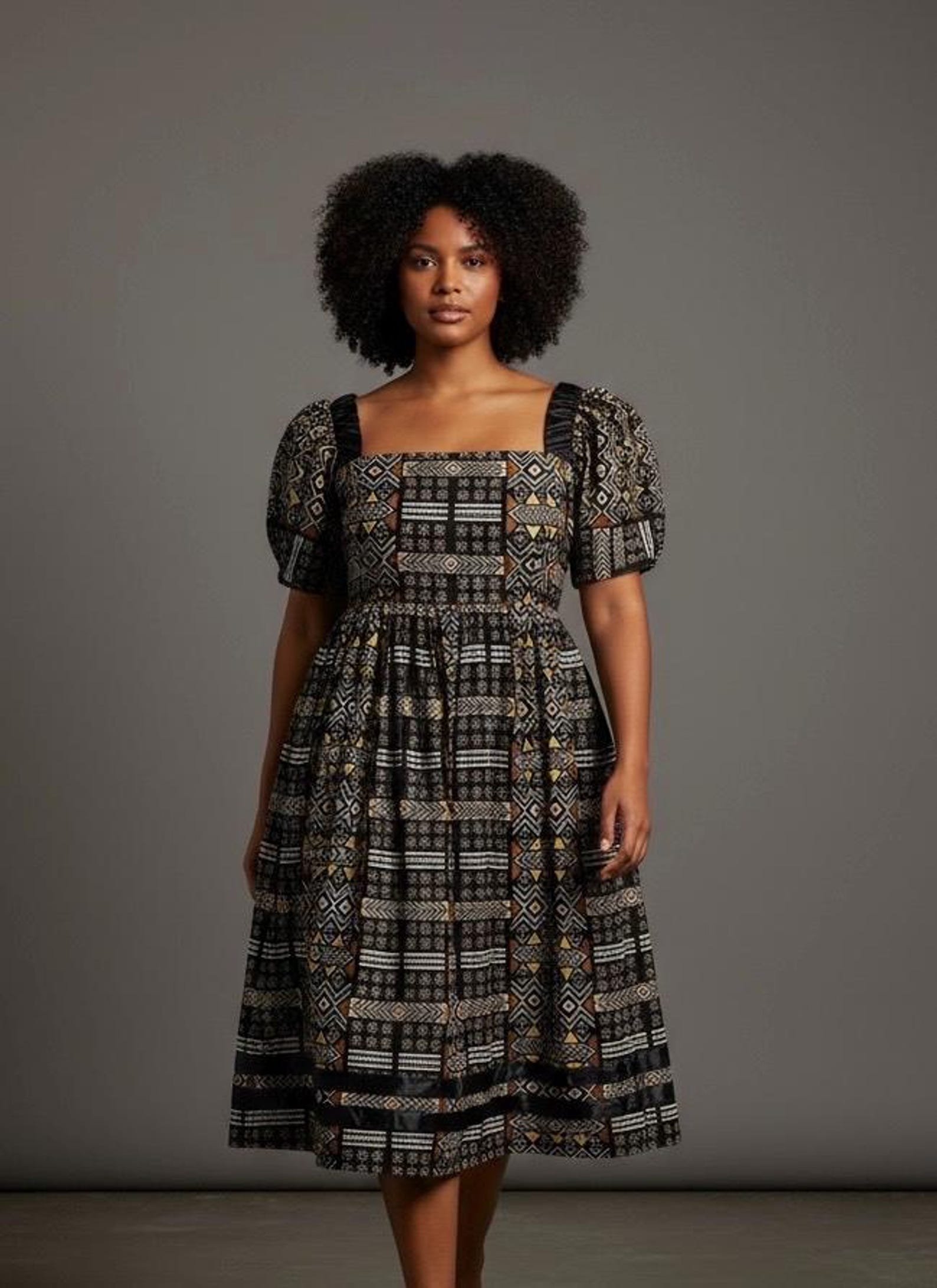 Native American Kookum Ribbon Dress With Puff Sleeves and Bow Size XL ...