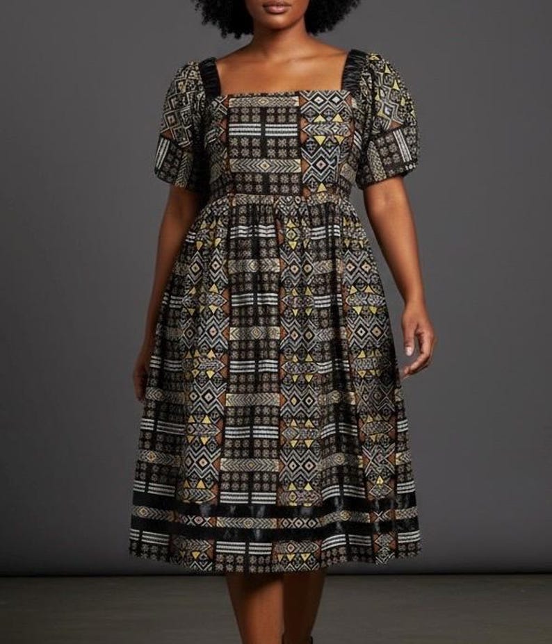 Native American Kookum Ribbon Dress With Puff Sleeves and Bow Size XL ...