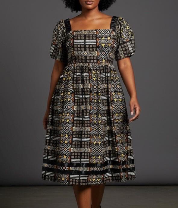 Native American Kookum Ribbon Dress With Puff Sleeves and Bow Size XL ...