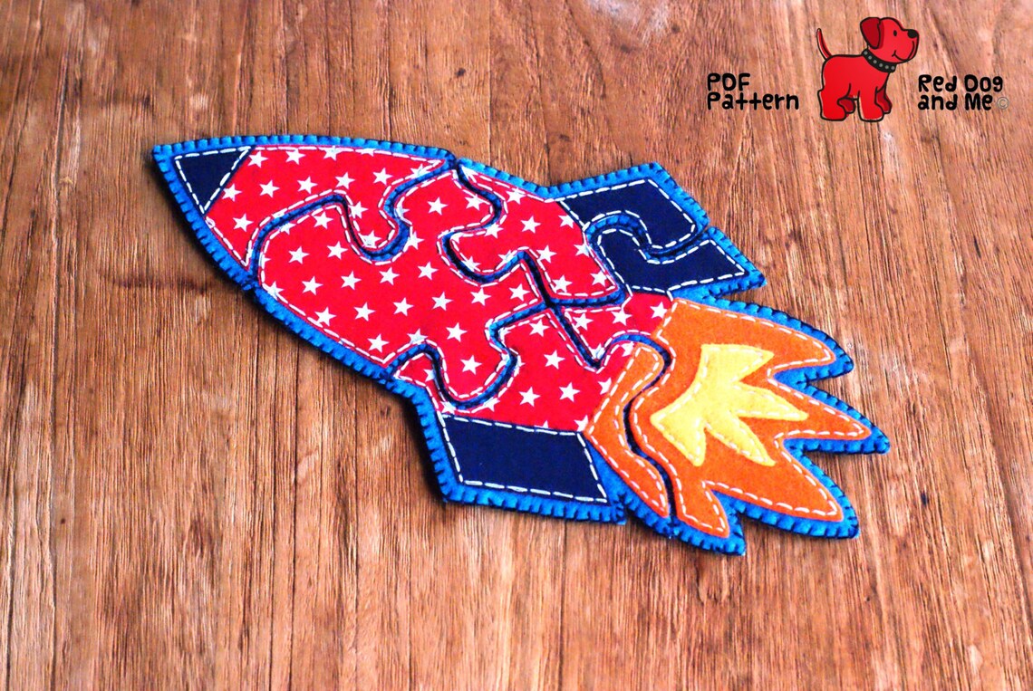 Rocket PDF Sewing Pattern 5 Piece Jigsaw Puzzle Baby Sewing Pattern ...