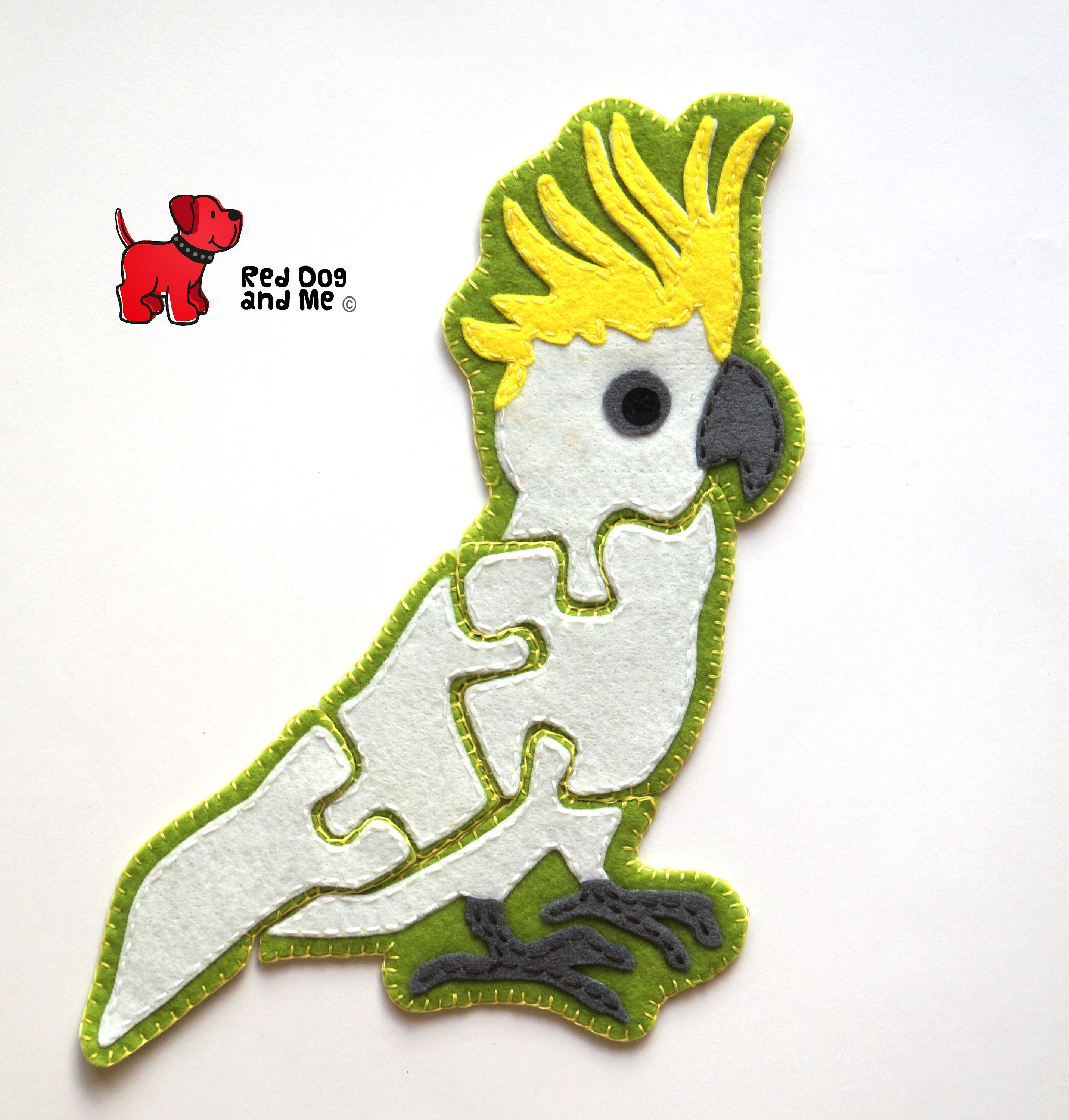 Cockatoo PDF Sewing Pattern 5 Piece Jigsaw Puzzle Felt Toy - Etsy