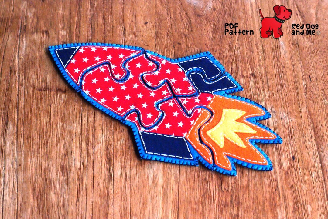 Rocket PDF Sewing Pattern 5 Piece Jigsaw Puzzle - Etsy