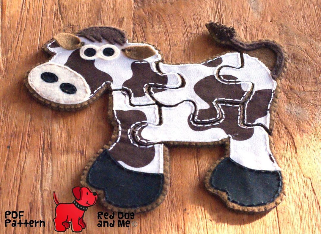Cow Toy PDF Sewing Pattern 5 Piece Jigsaw Puzzle - Etsy