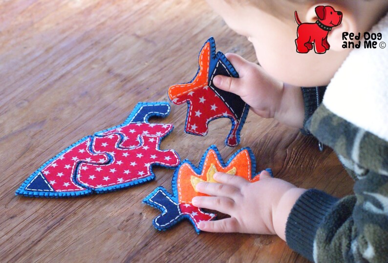 Rocket PDF Sewing Pattern 5 Piece Jigsaw Puzzle Baby Sewing Pattern ...