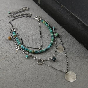 Turquoise Layered Necklace Set for Women, Trending Now Bohemian ...