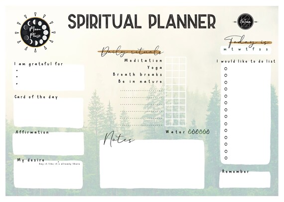 Digital PDF Printable Spiritual Planner - Etsy