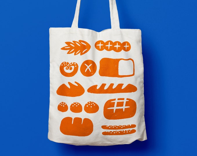 French Bread Tote Bag - Screen-printed Bakery Goods Fresh Out of the ...