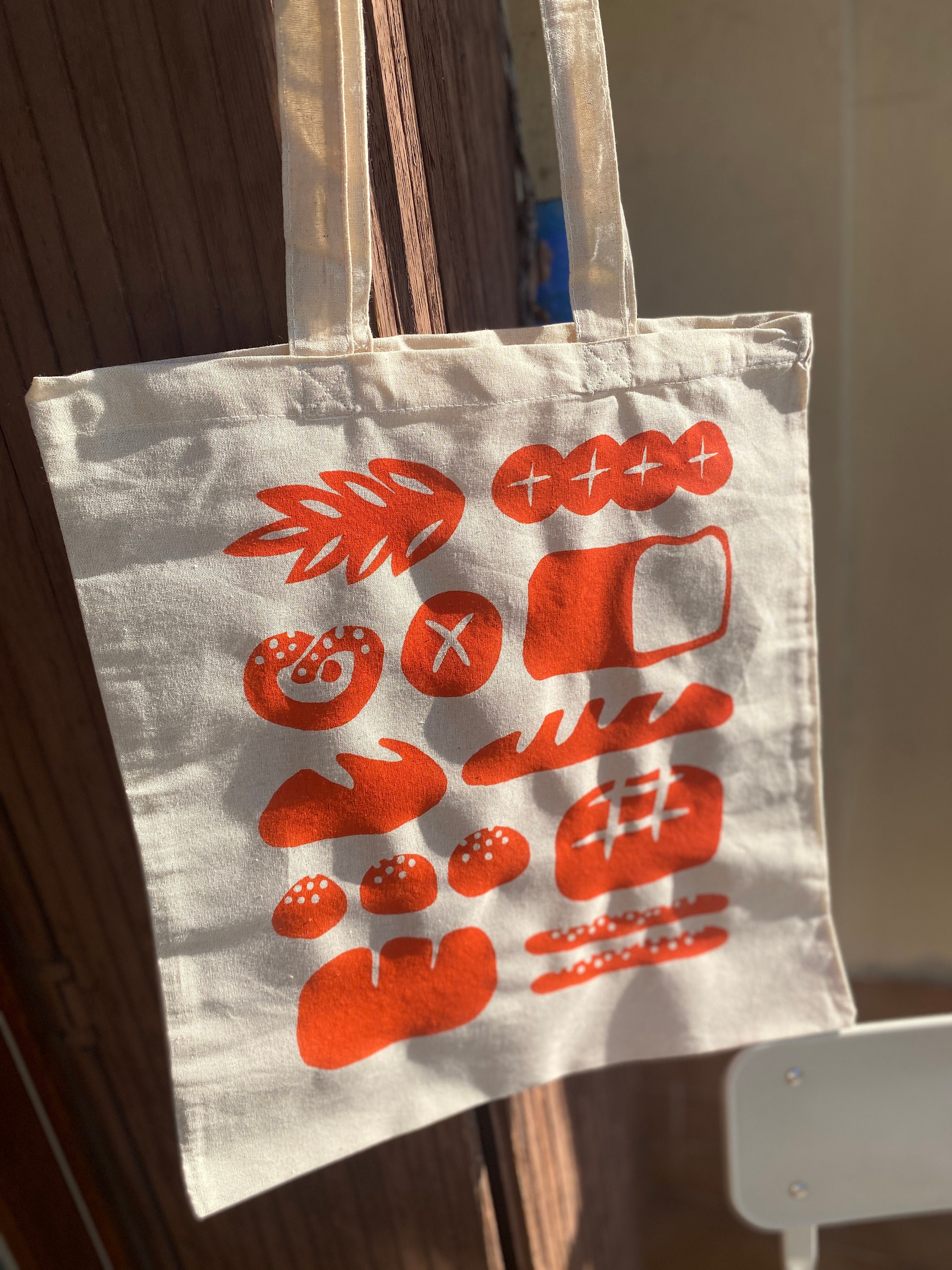 French Bread Tote Bag Screen-printed Bakery Goods Fresh Out of the Oven ...