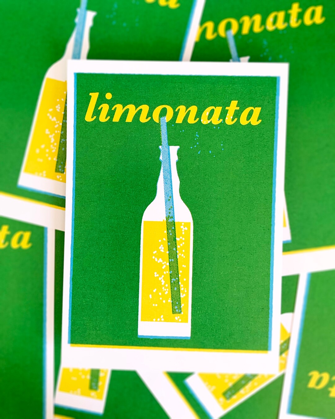 Italian Lemonade - Limonata - Digital Print Retro Riso Style - Lemon ...