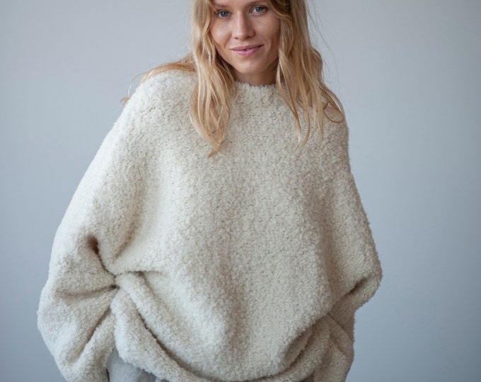 Oversized Chunky Knit Woman Sweater. Turtleneck Sweater. - Etsy