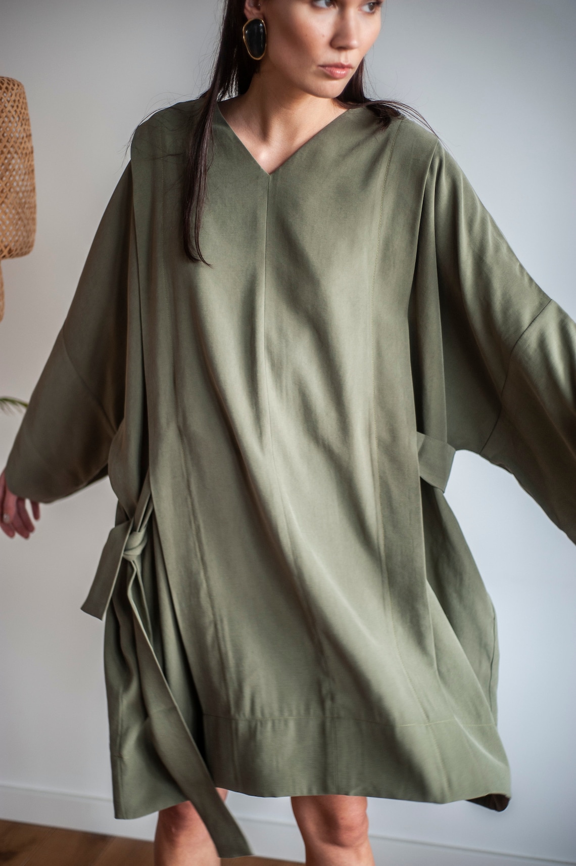 Kimono Dress Tunic Dress Oversized Tunic Dress Kimono Robe - Etsy