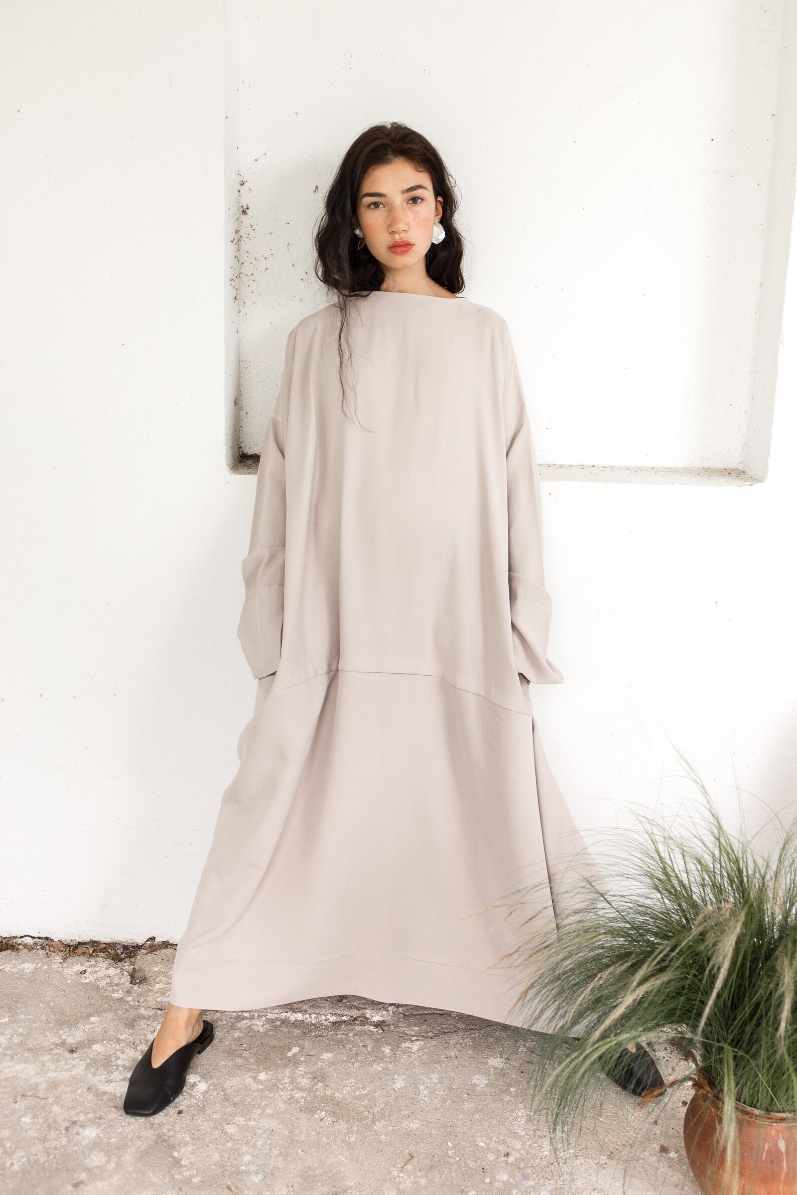 Long Dress Long Sleeve Dress Oversized Dress Summer Dress - Etsy