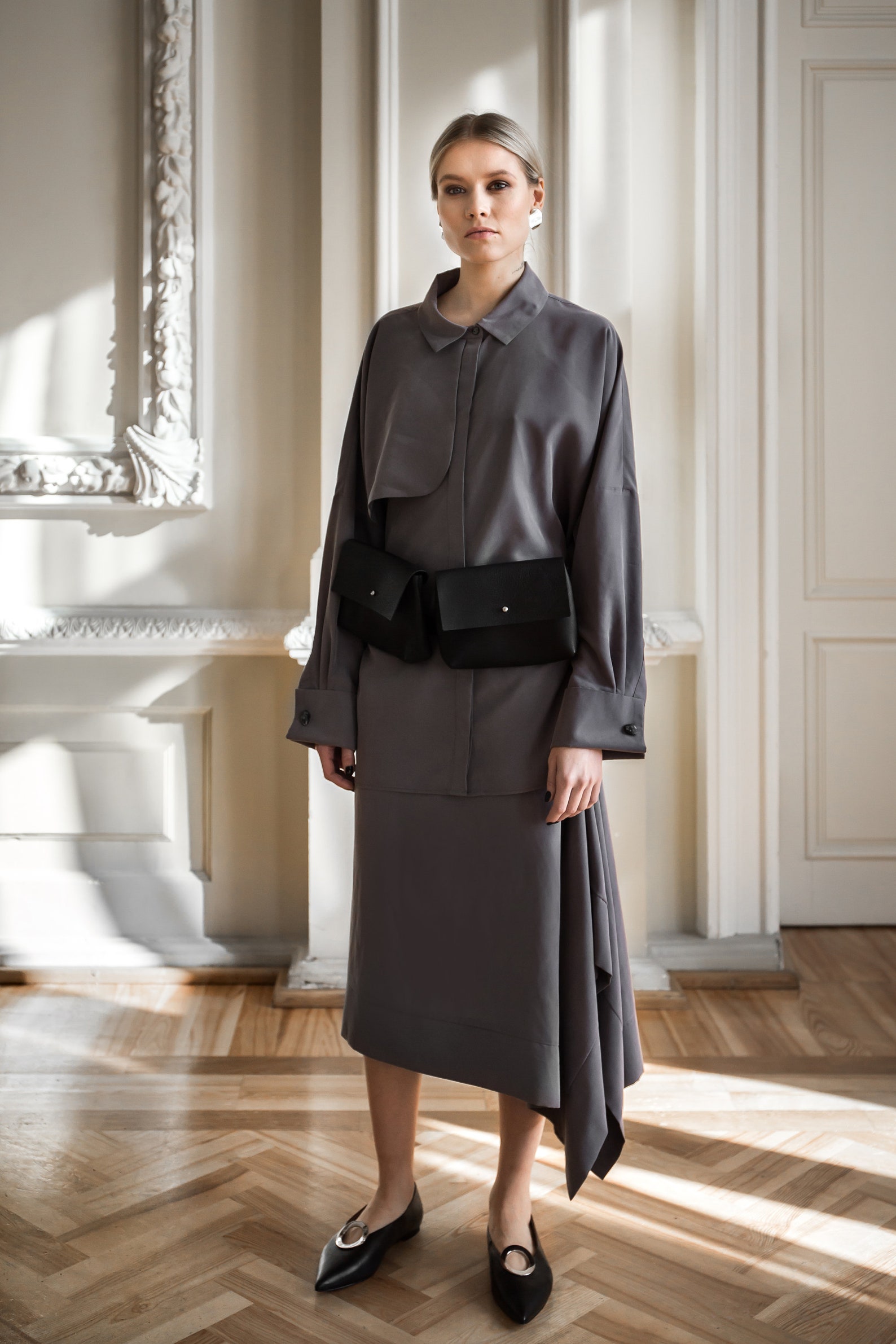 Midi Skirt Minimalist Skirt High Waisted Skirt Pleated | Etsy