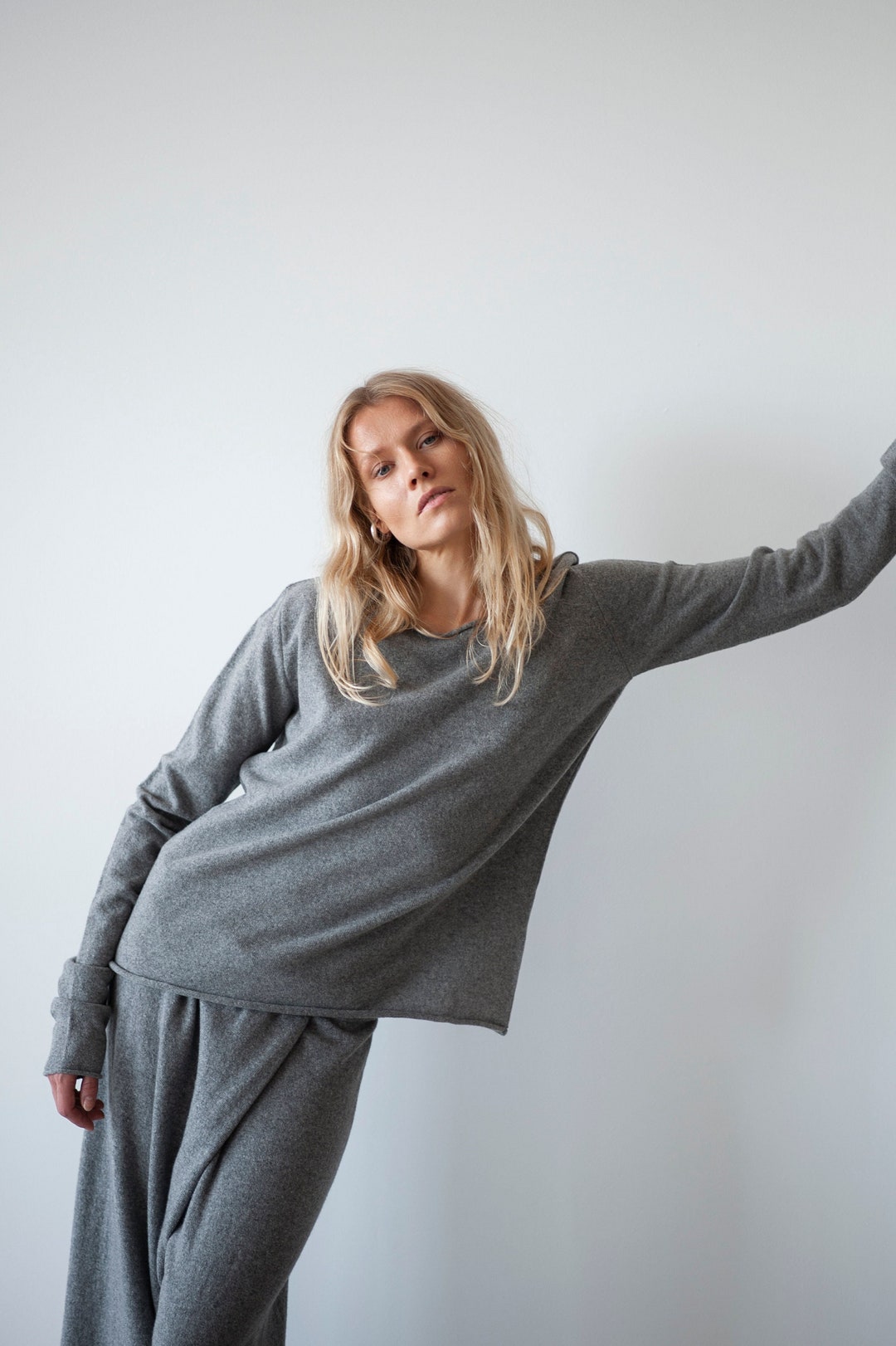 Suéter de invierno merino ligero, suéter de cachemira de ajuste ...