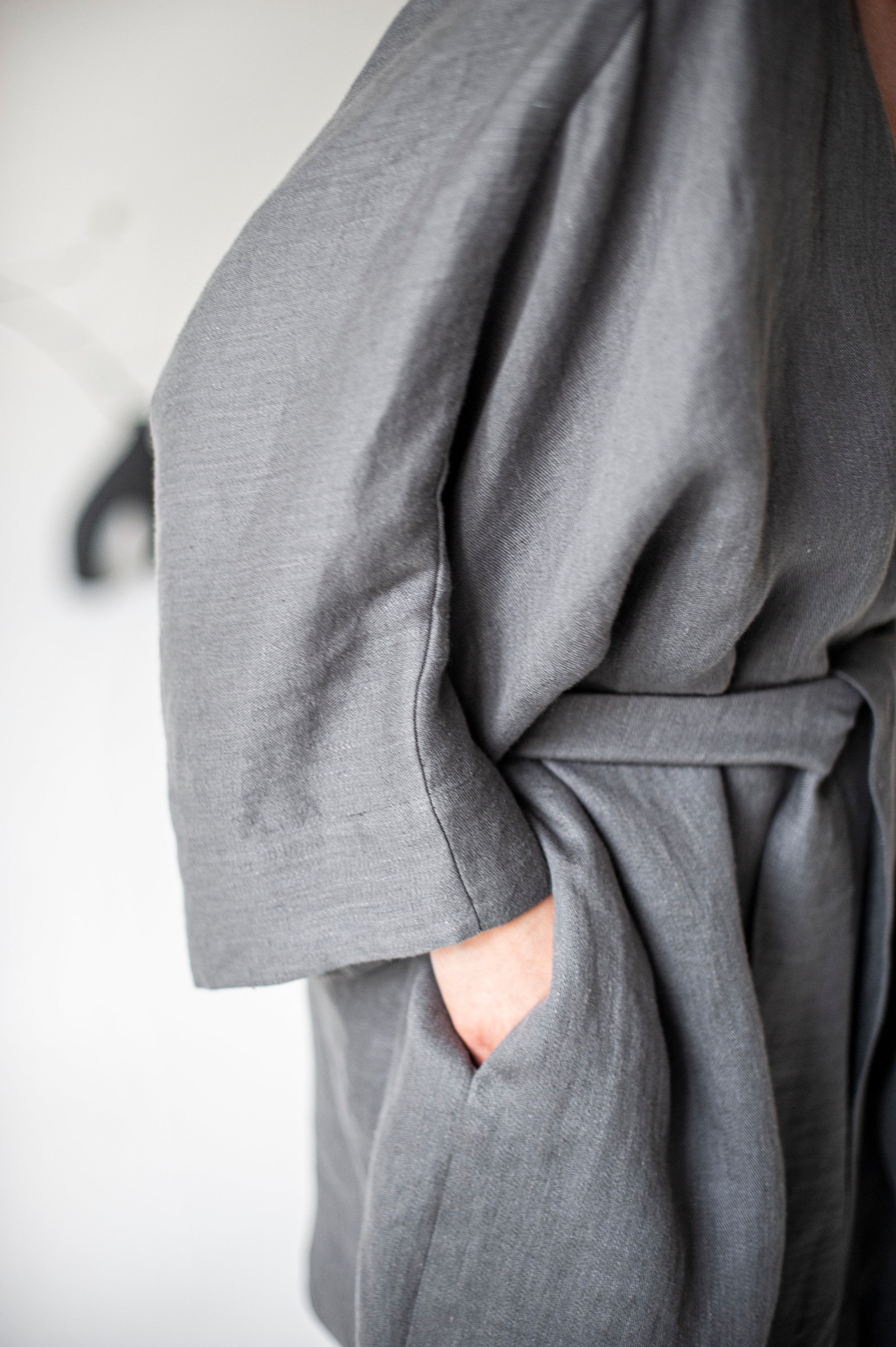 Linen Kimono Jacket, Linen Kimono, Linen Jacket, Black Linen Kimono ...