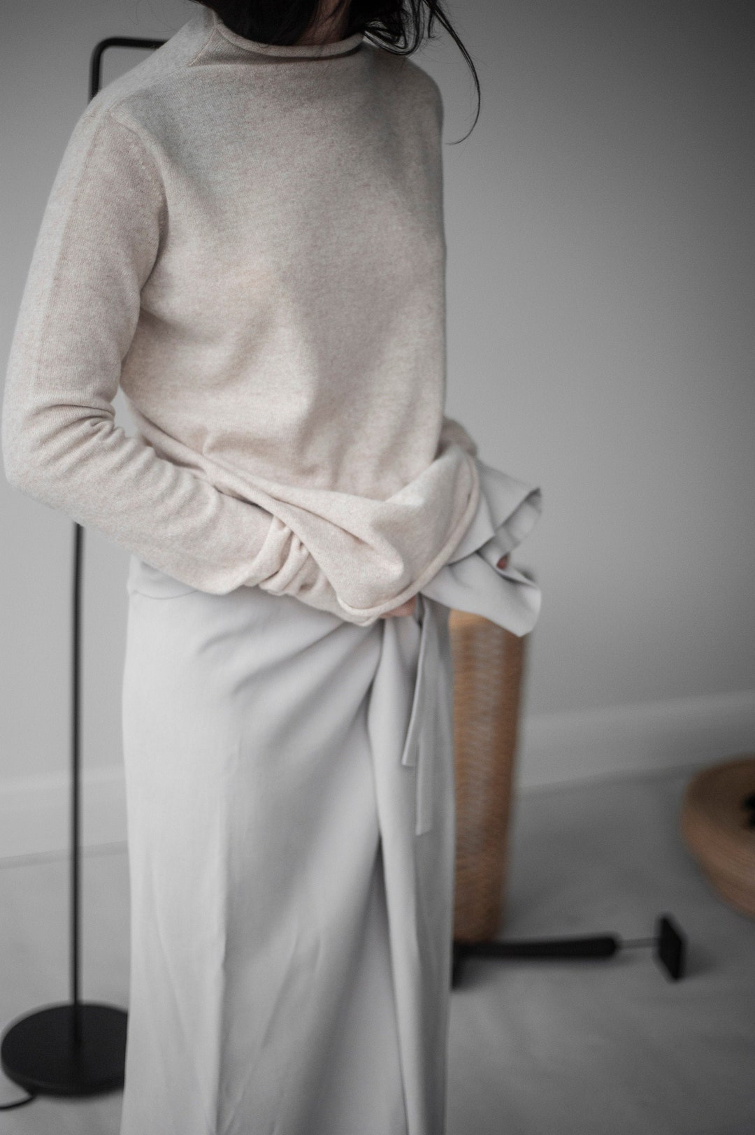 Lightweight Merino Winter Sweater, Relaxed Fit Cashmere Jumper, Black ...