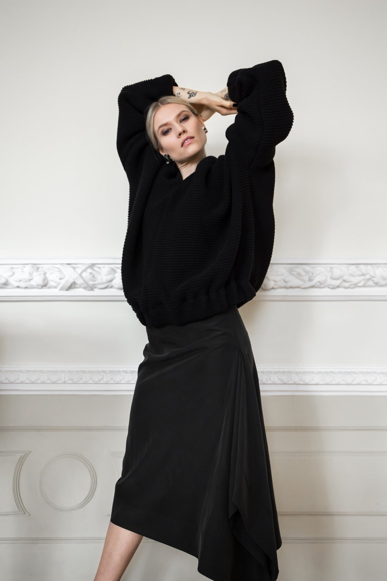 Midi Skirt Minimalist Skirt High Waisted Skirt Pleated | Etsy