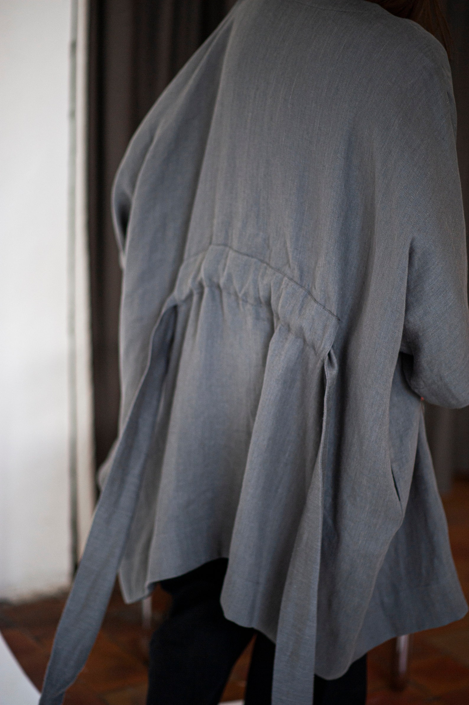 Linen Kimono Jacket, Linen Kimono, Linen Jacket, Black Linen Kimono ...