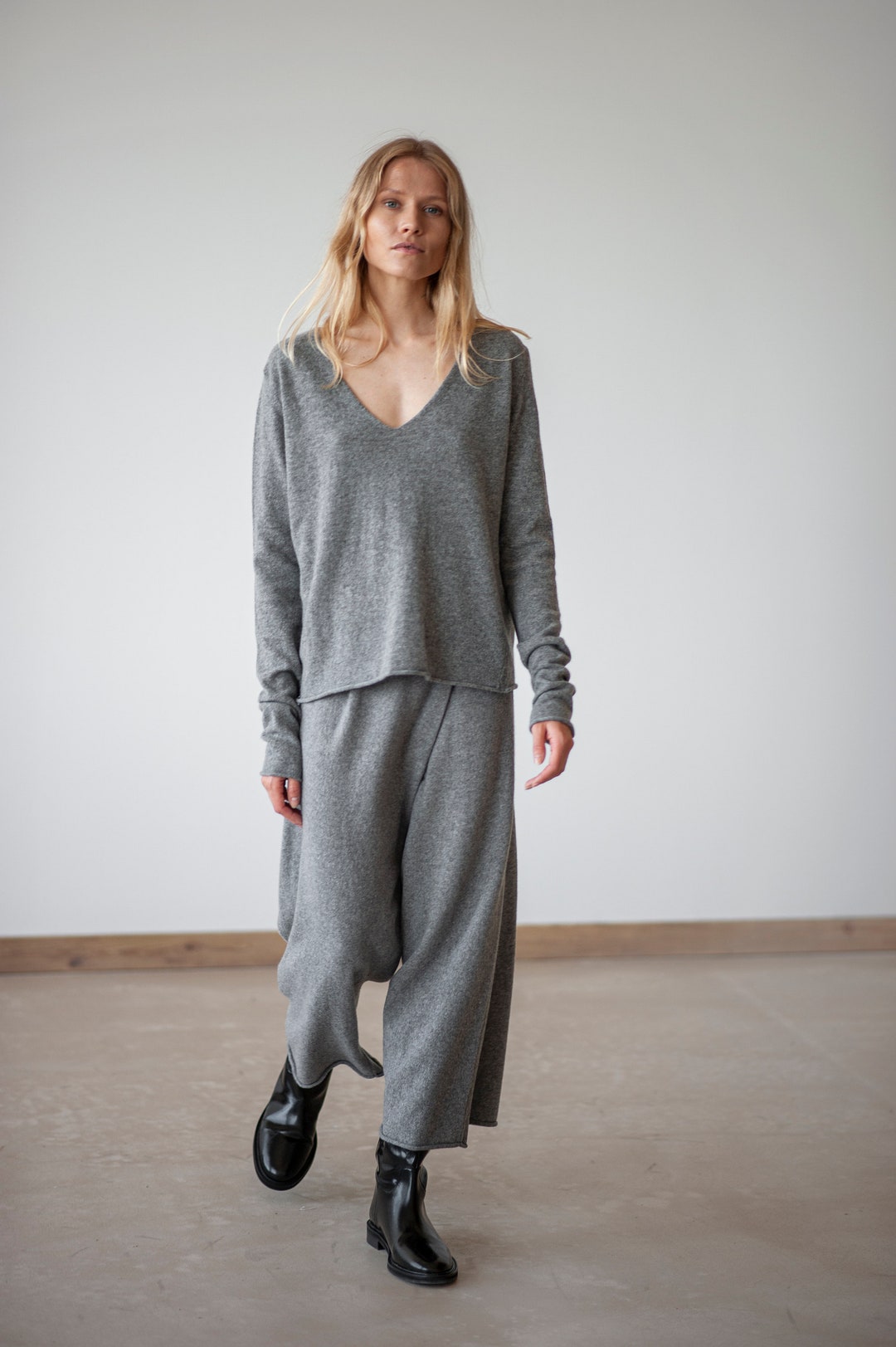 Wool Pants, Merino Wool Trousers, Wide Trousers, Mid / High Waist Baggy ...