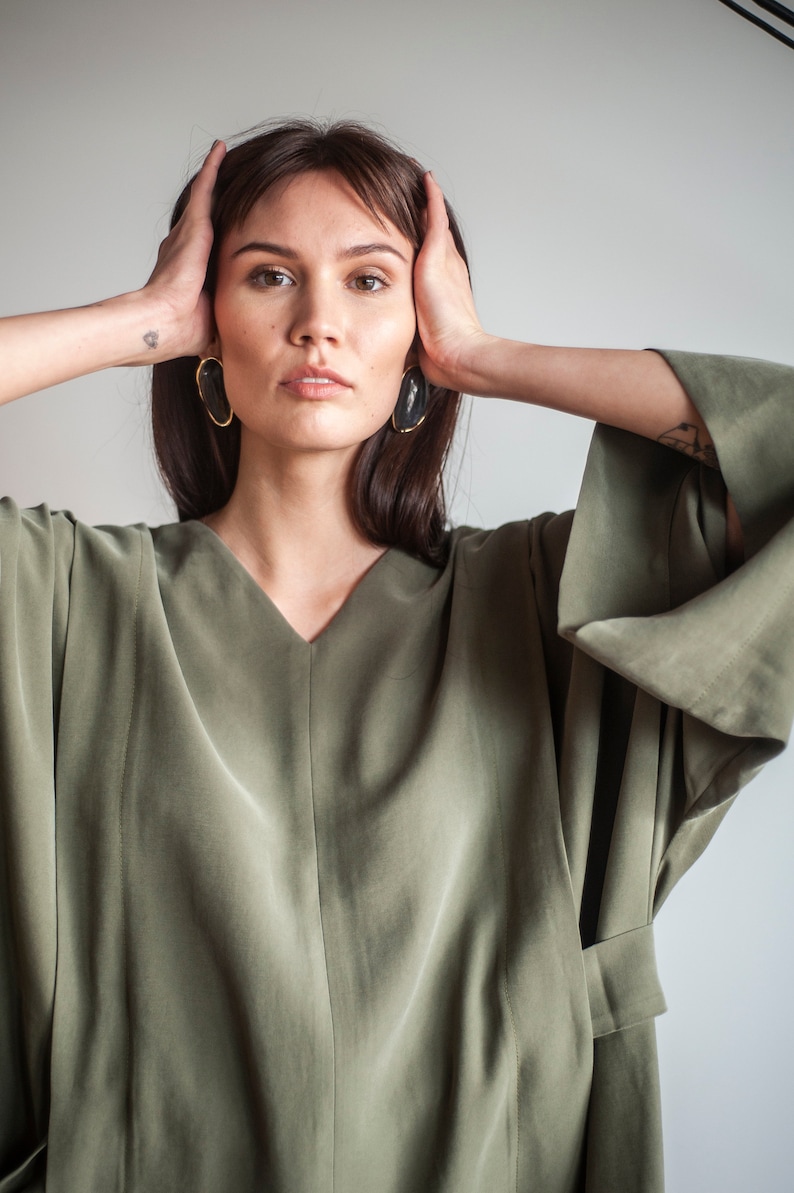 Kimono Dress Tunic Dress Oversized Tunic Dress Kimono Robe - Etsy