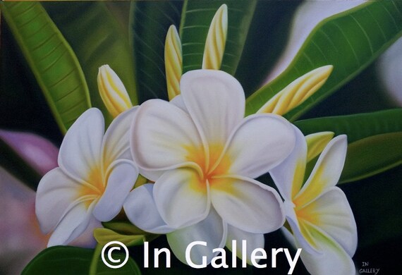 Items similar to Frangipani Oil Painting on Etsy