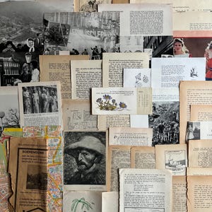 Vintage Paper Ephemera Set, Dutch Old Magazine Newspaper Map Pages ...