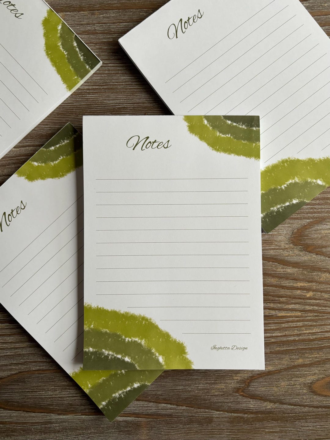 Notepad 50 Pages, Green Ish Earth Colors, Designer Writing Stationery ...