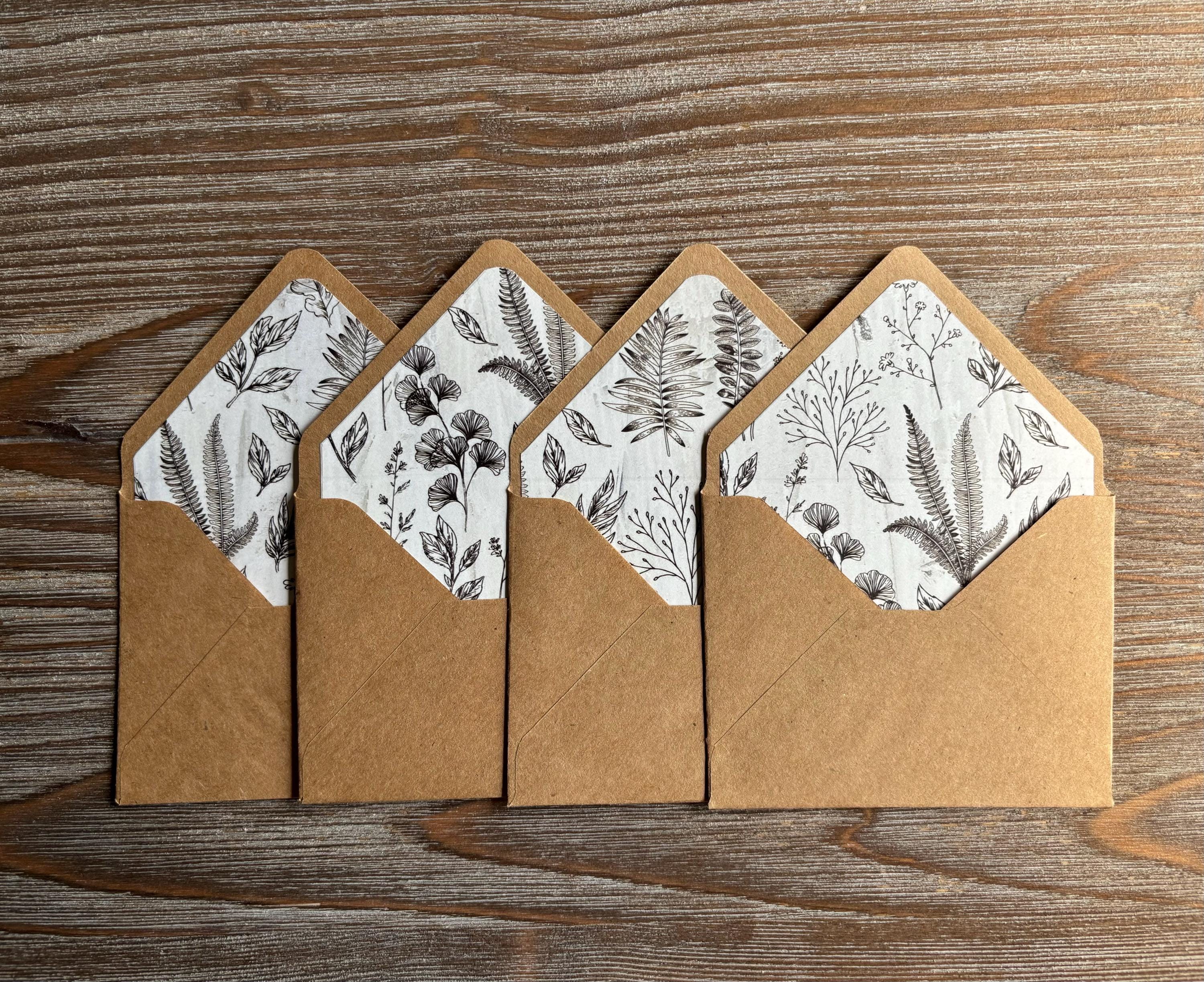 LAST SET. Letter Writing Set: Lined Envelopes and Cotton Paper, Floral ...