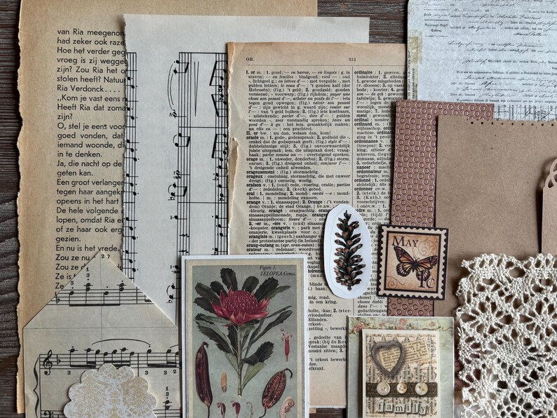 Ephemera Set, Junk Journal Diary Stationery Mix Media, Happy Mail ...