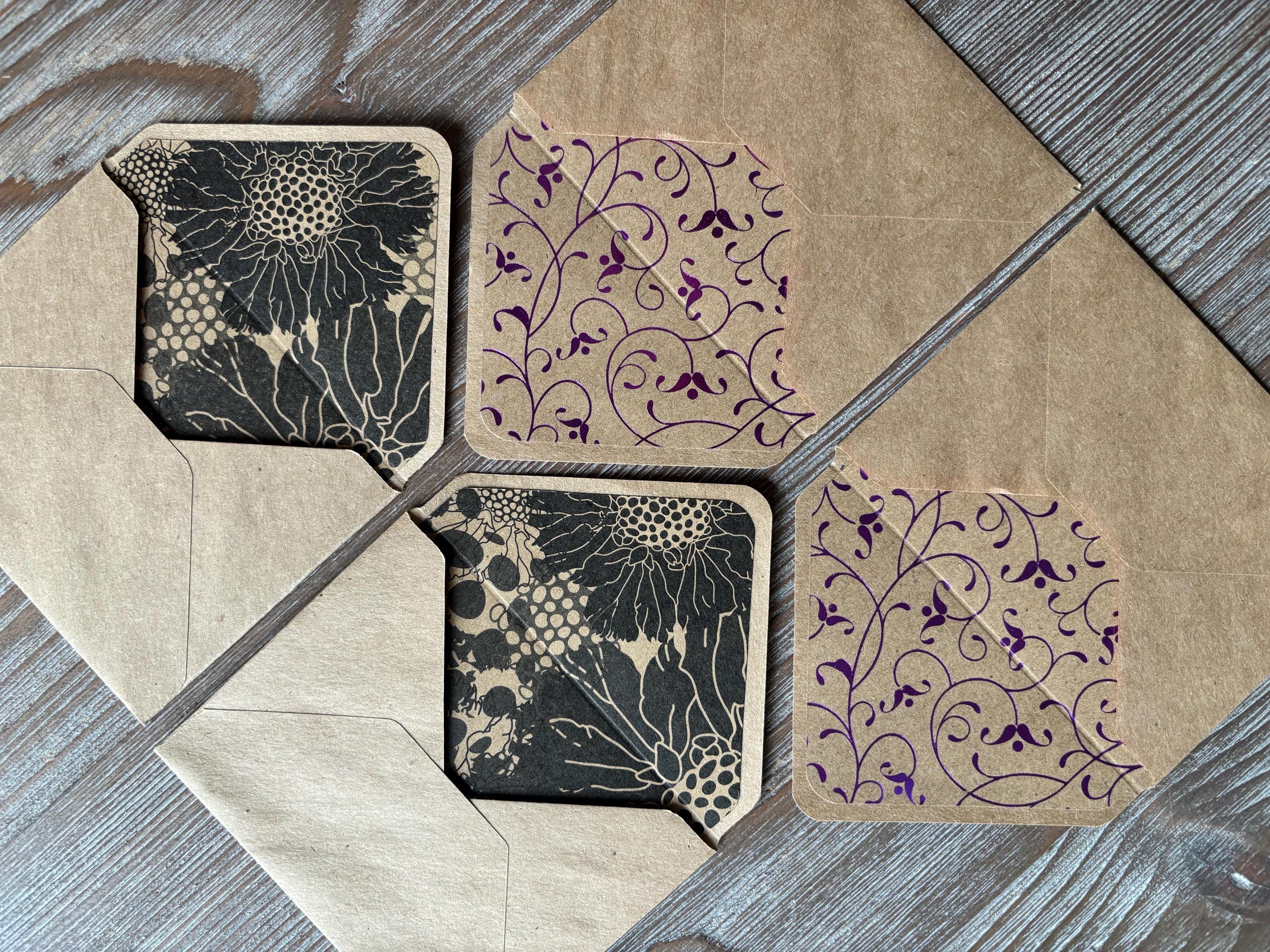 Lined Envelopes Set 3x4", Letter Writing Set, Cotton Writing Paper ...