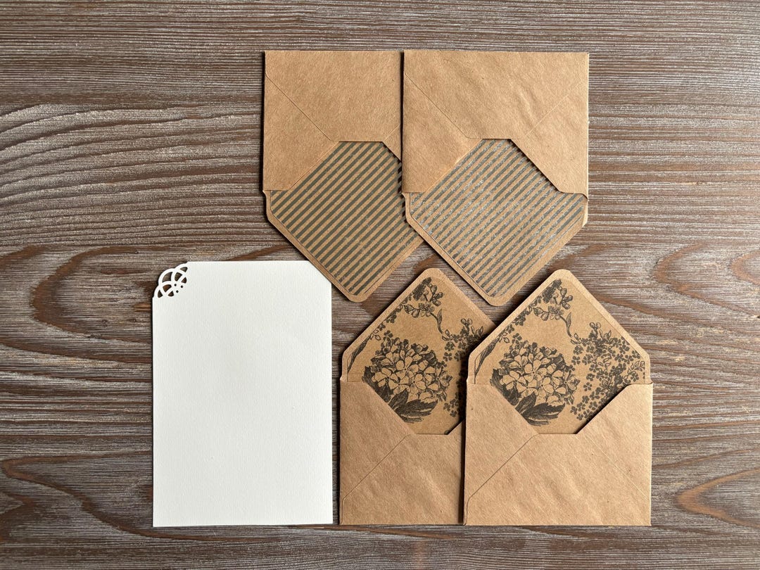 LAST SET. Lined Envelopes Set 3x4", Letter Writing Set, Cotton Writing ...