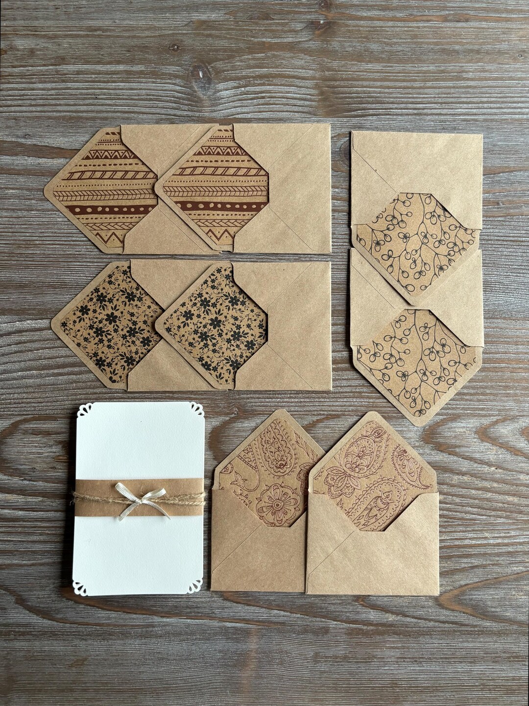 Lined Envelopes Set, Cotton Paper Pack, Letter Writing Set, Rosek Gold ...