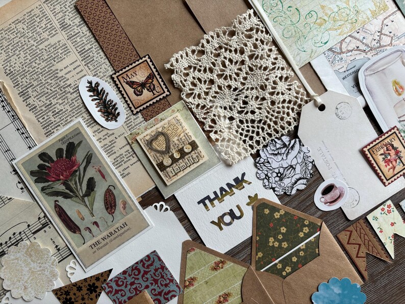 Ephemera Set, Junk Journal Diary Stationery Mix Media, Happy Mail ...