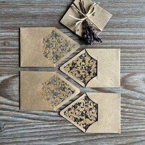 Miniature Lined Envelopes Set, Silver Foil, Romantic Surprise Love ...