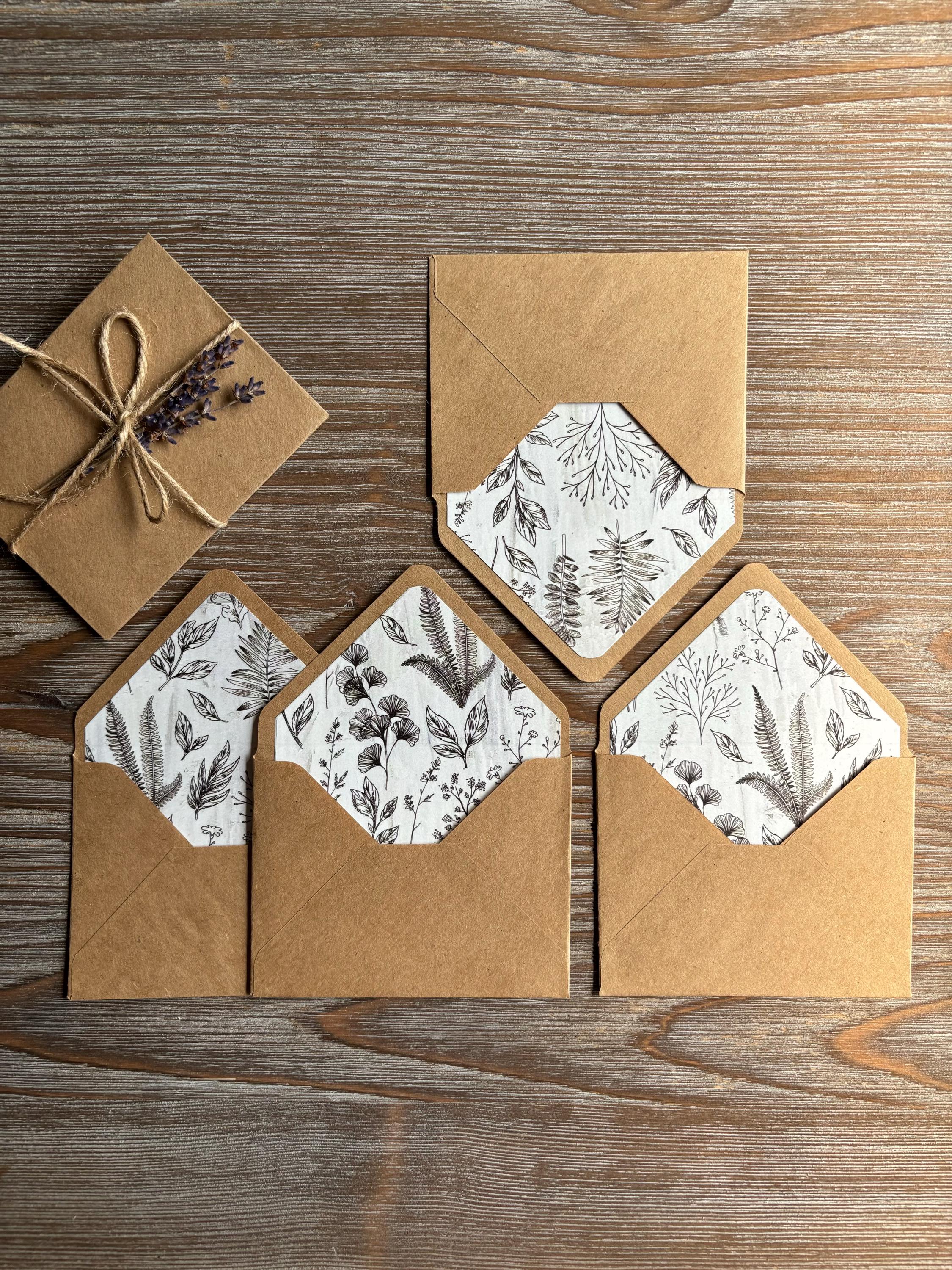 LAST SET. Letter Writing Set: Lined Envelopes and Cotton Paper, Floral ...