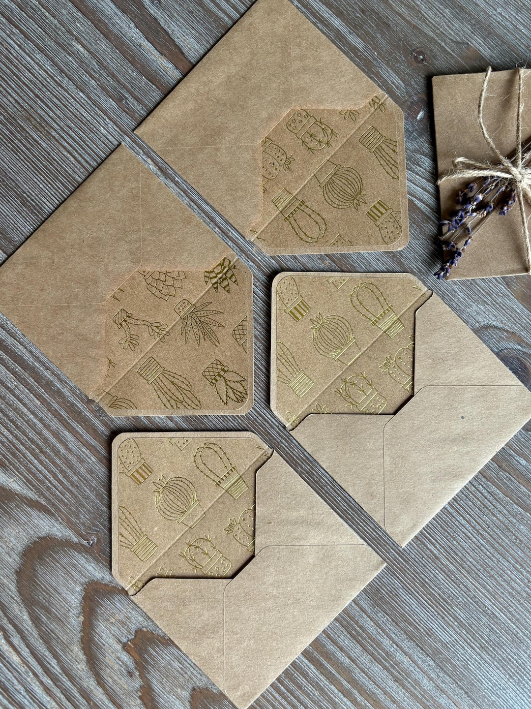 Letter Writing Set With Gold Foil, Cotton Writing Paper, Cactus ...