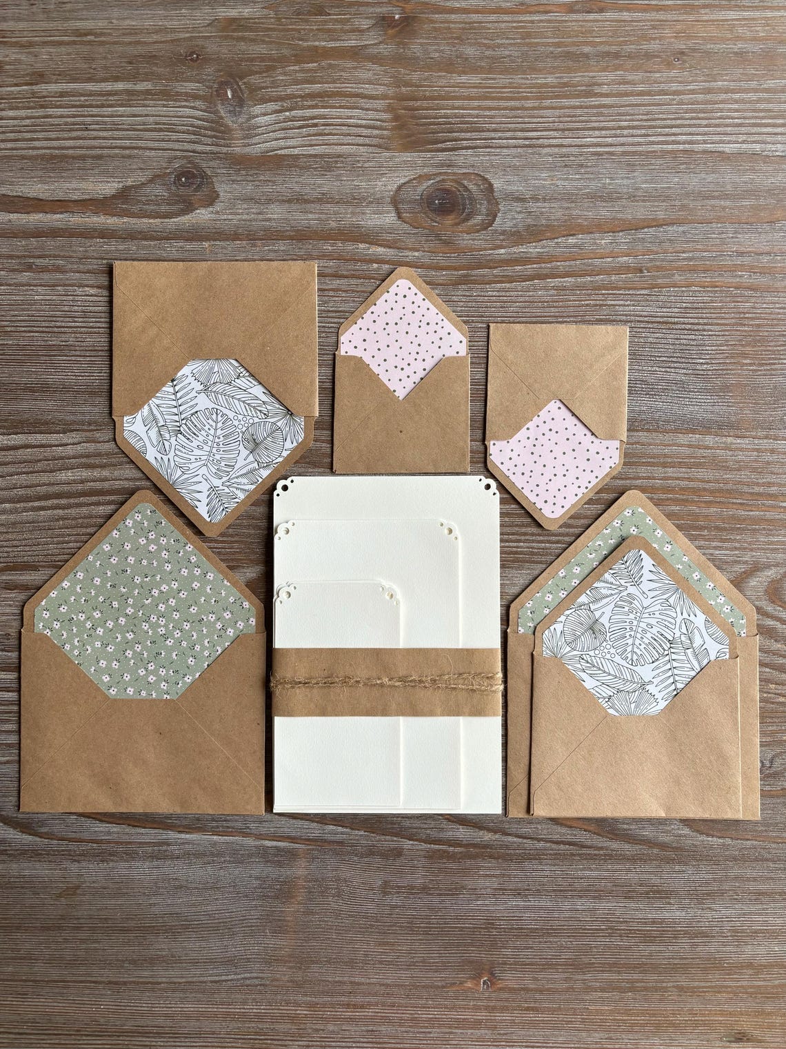 Letter Writing Set: 6 Lined Envelopes, Cotton Writing Paper Pack ...