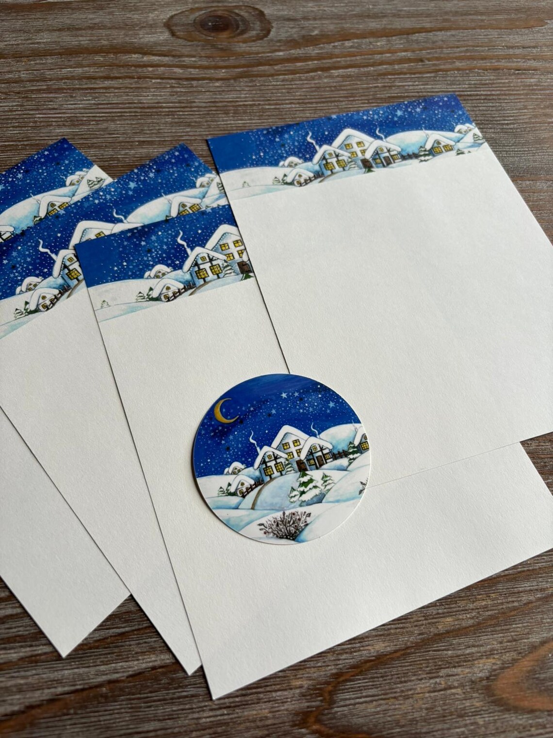 Christmas A5 Letter Writing Set, Paper Envelopes, Watercolor Hand ...