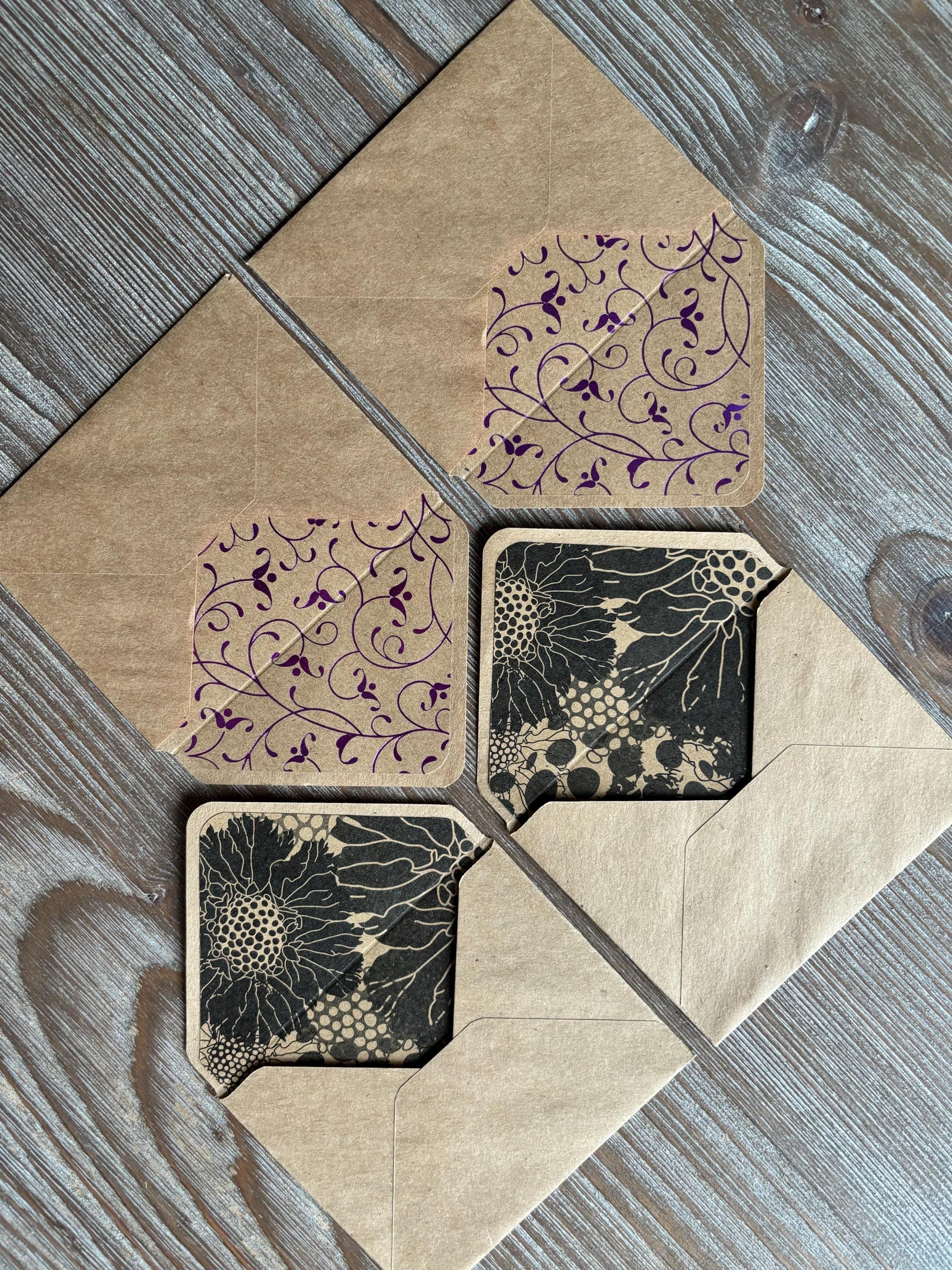 Lined Envelopes Set 3x4", Letter Writing Set, Cotton Writing Paper ...