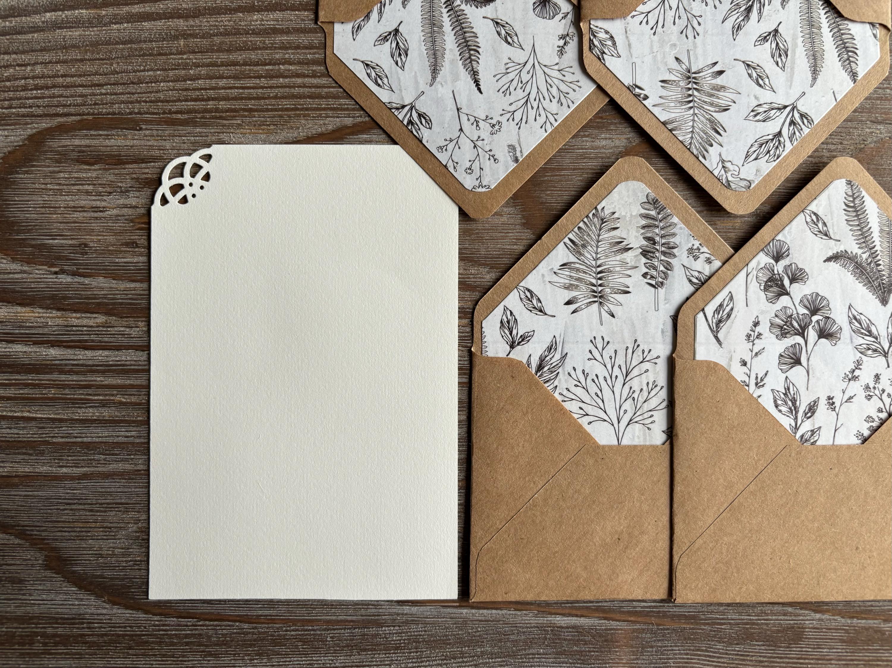 LAST SET. Letter Writing Set: Lined Envelopes and Cotton Paper, Floral ...