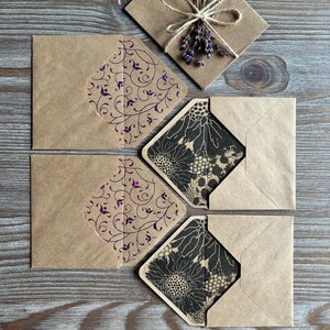 Lined Envelopes Set 3x4", Letter Writing Set, Cotton Writing Paper ...