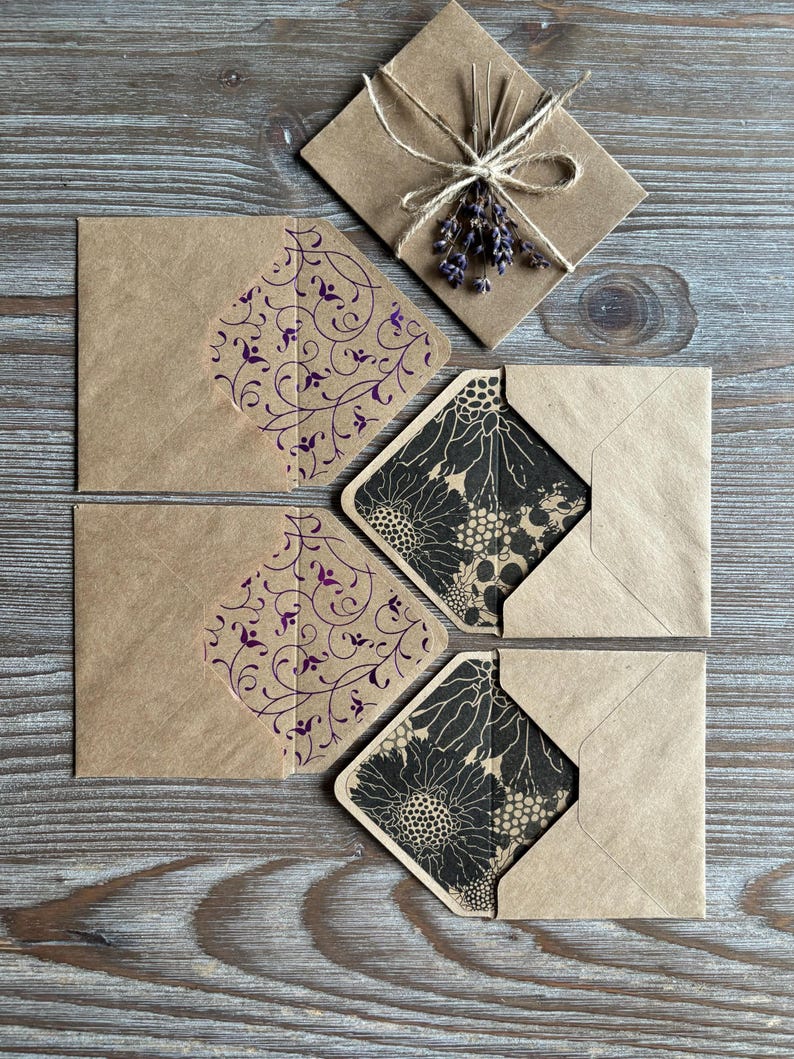 Lined Envelopes Set 3x4", Letter Writing Set, Cotton Writing Paper ...