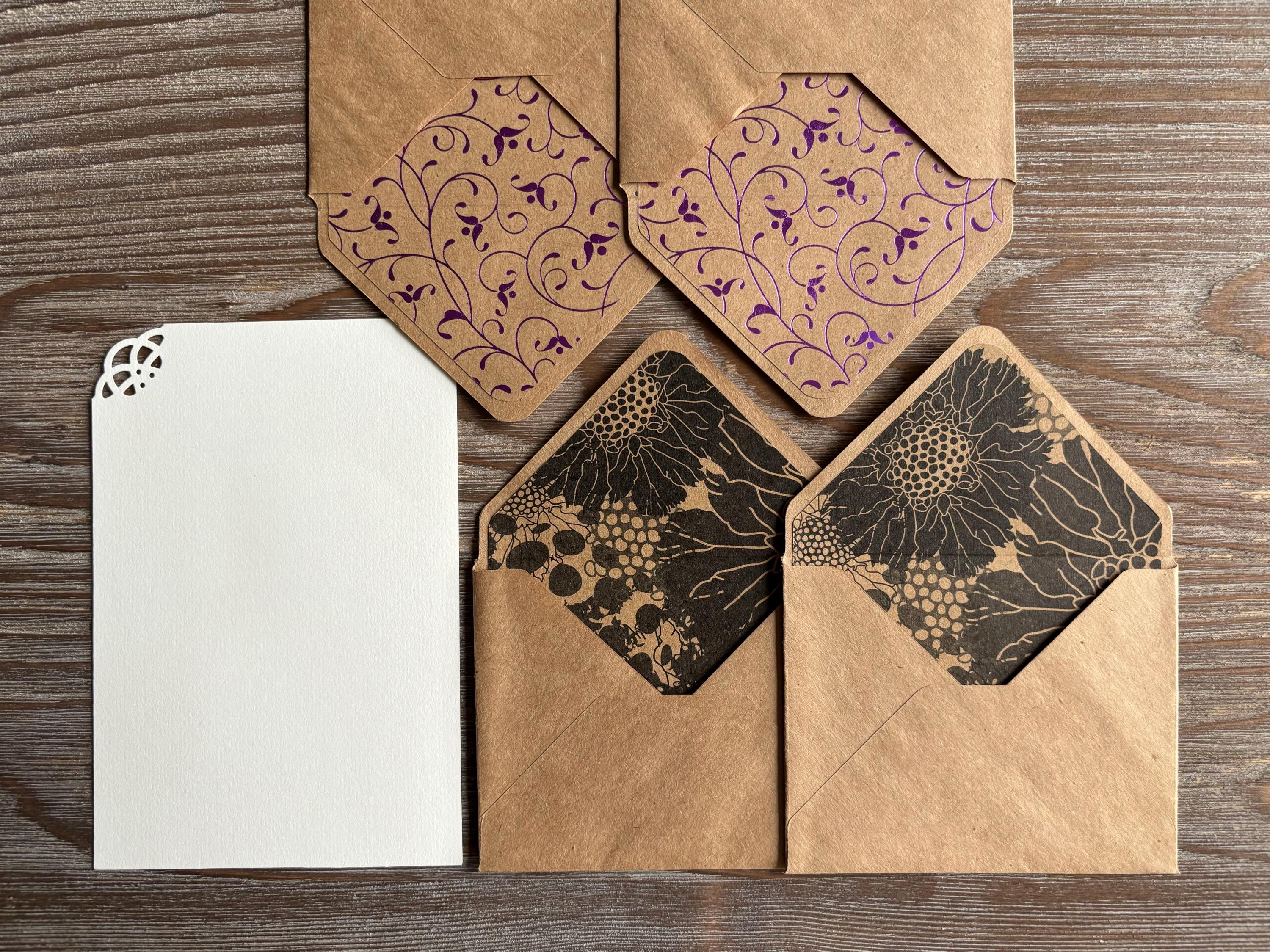 Lined Envelopes Set 3x4", Letter Writing Set, Cotton Writing Paper ...