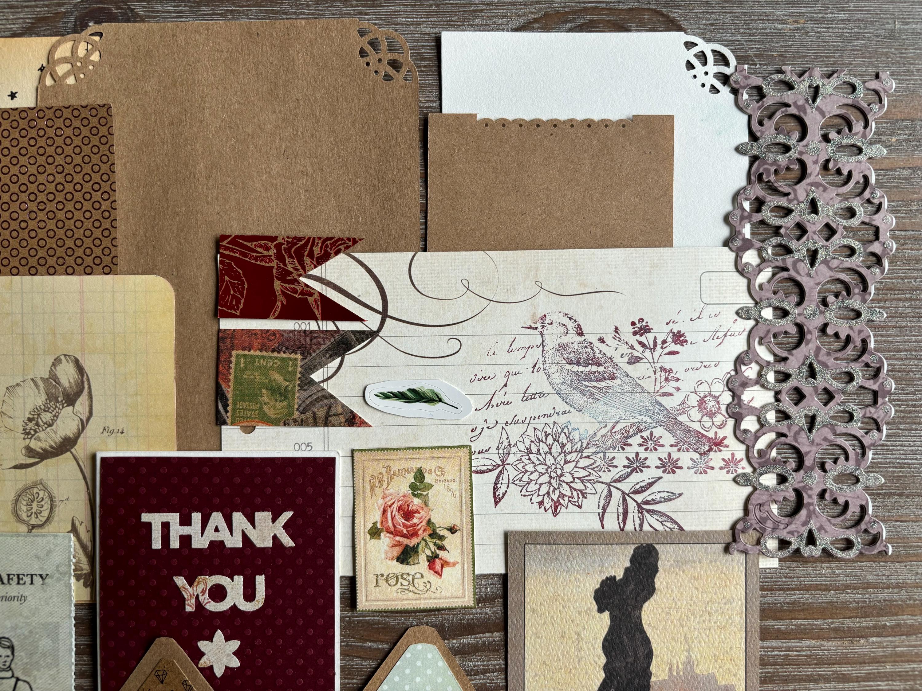 Ephemera Set, Junk Journal Diary Stationery Mix Media, Mail Penpal Kit ...