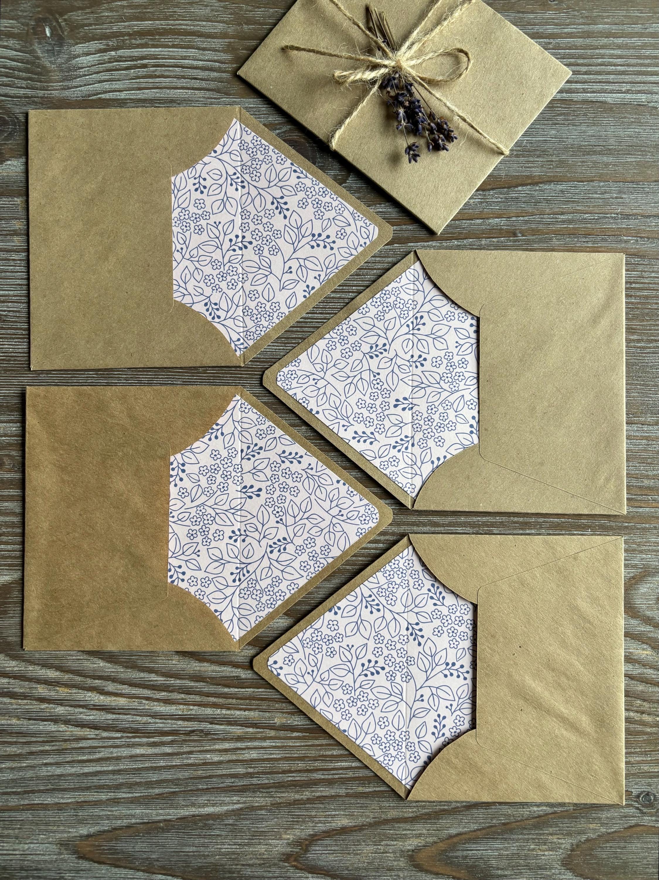 Lined Envelopes Set, Letter Writing Set, Snailmail Penpal Kit, Eco ...
