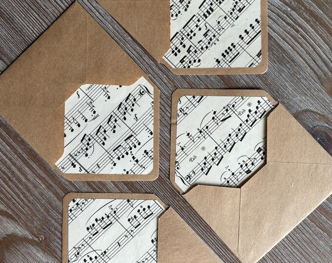 Lined Envelopes 3x4", Letter Writing Set, Cotton Paper, Gift for ...